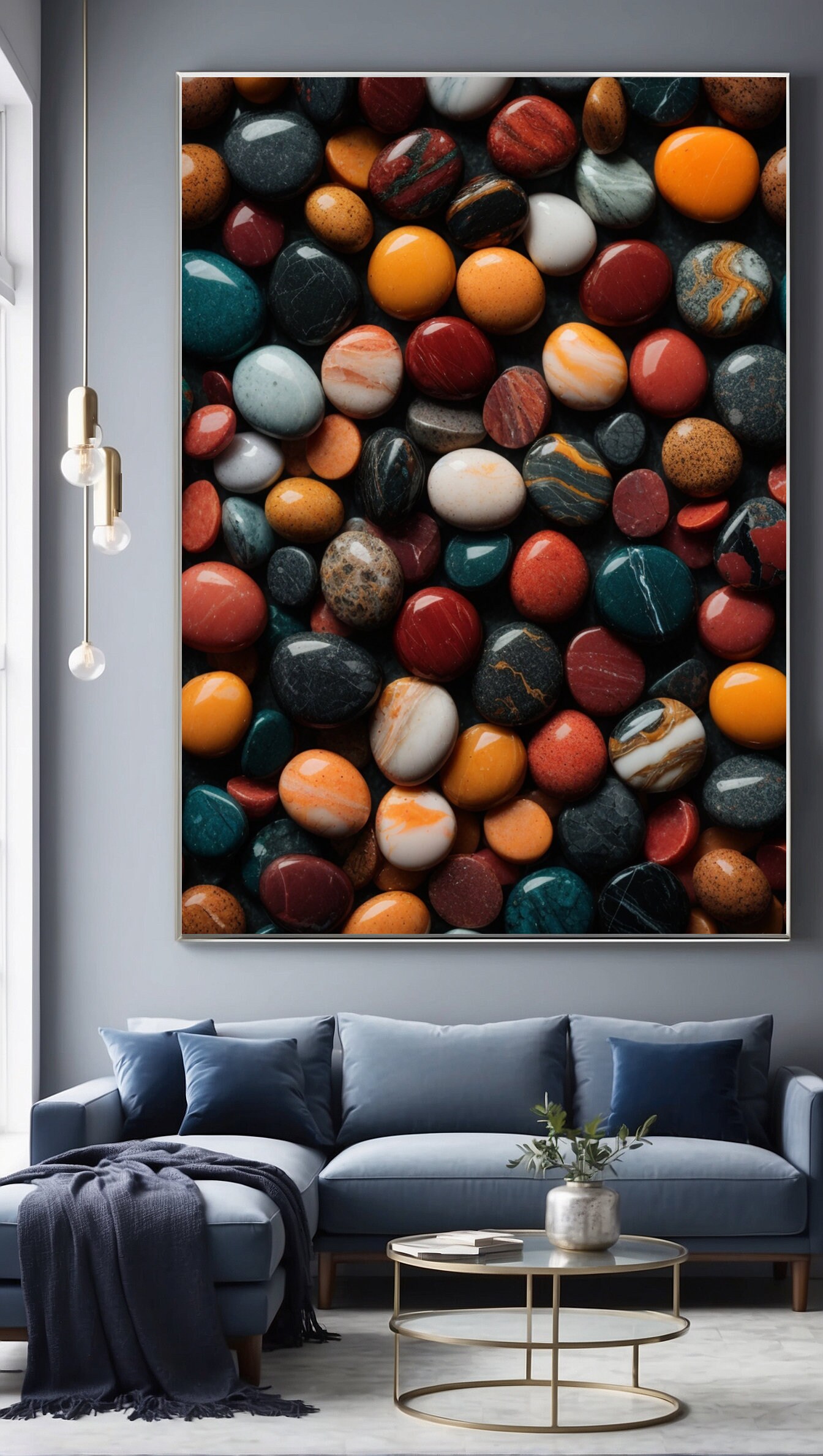 Set of 2 Colorful Marble Stone Prints - Instant Download, Modern Art ...