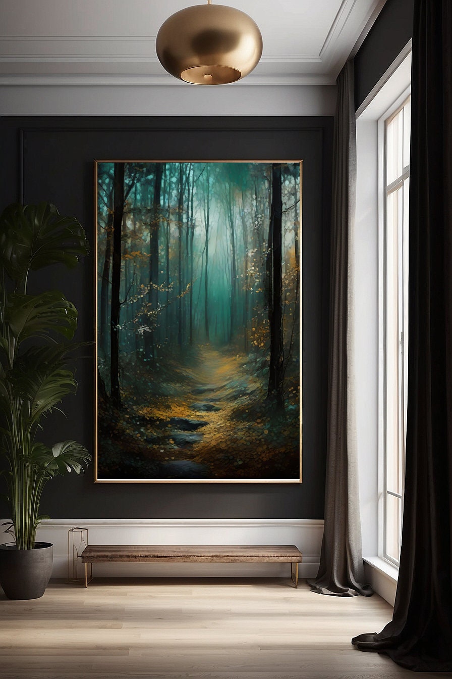Dark Forest Oil Paintings Set of 5 Images - Digital Prints | Instant ...