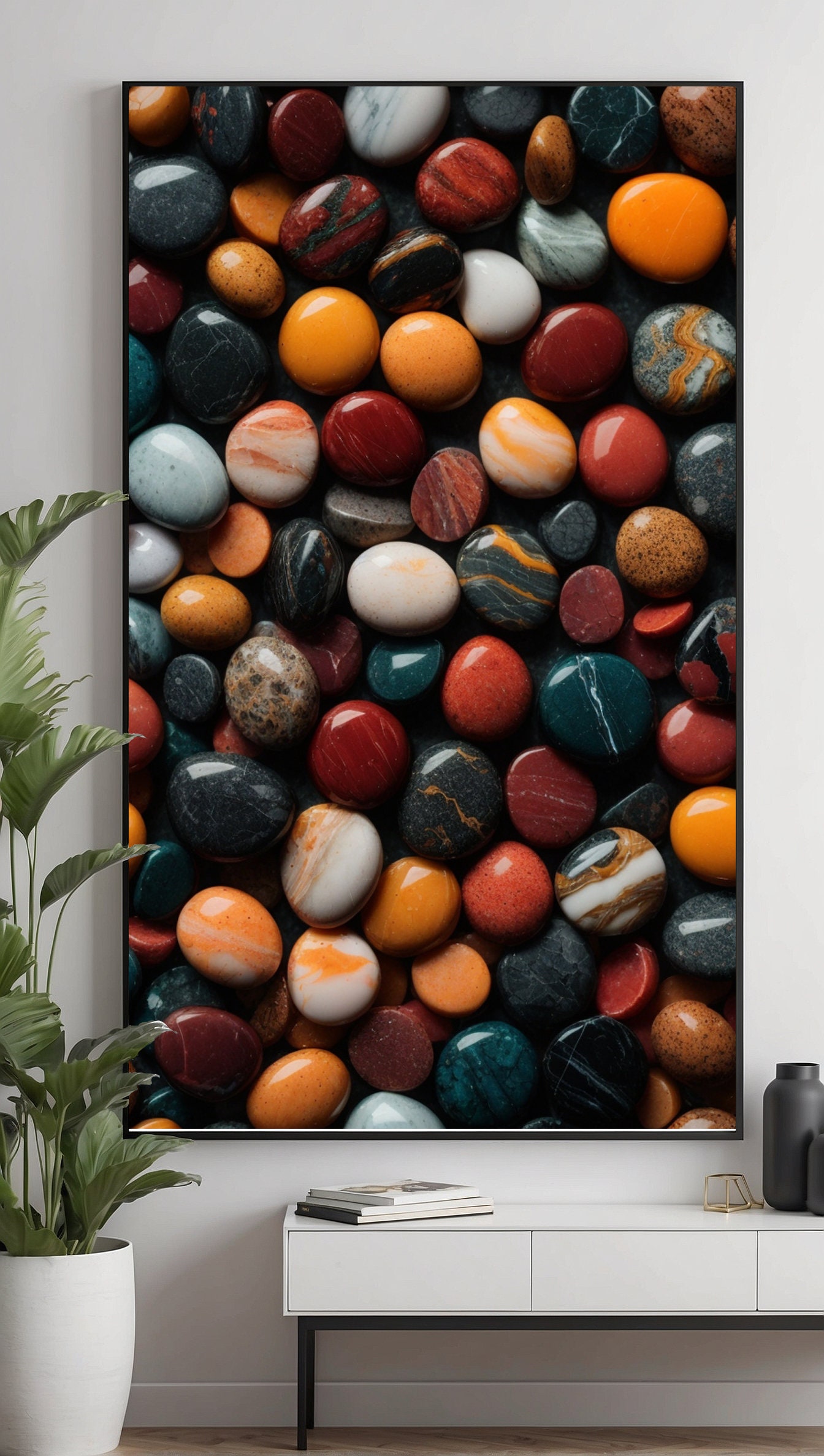 Set of 2 Colorful Marble Stone Prints - Instant Download, Modern Art ...