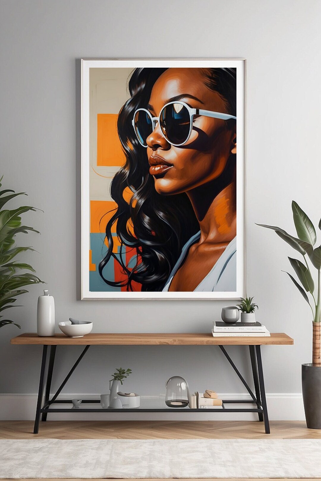 Abstract Black Woman Portrait Print - Feminine Art, Valentines Gift ...