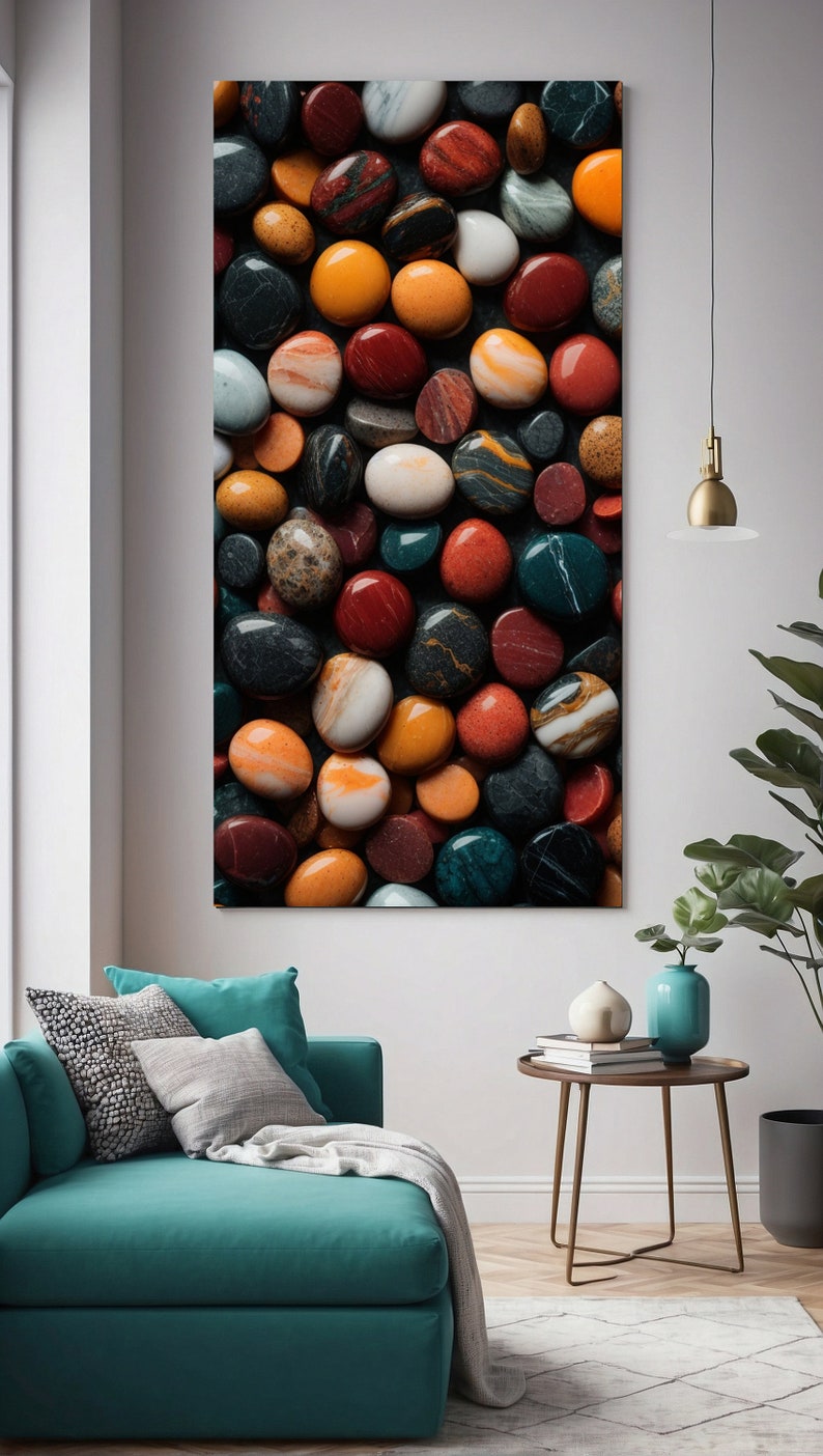 Set of 2 Colorful Marble Stone Prints - Instant Download, Modern Art ...