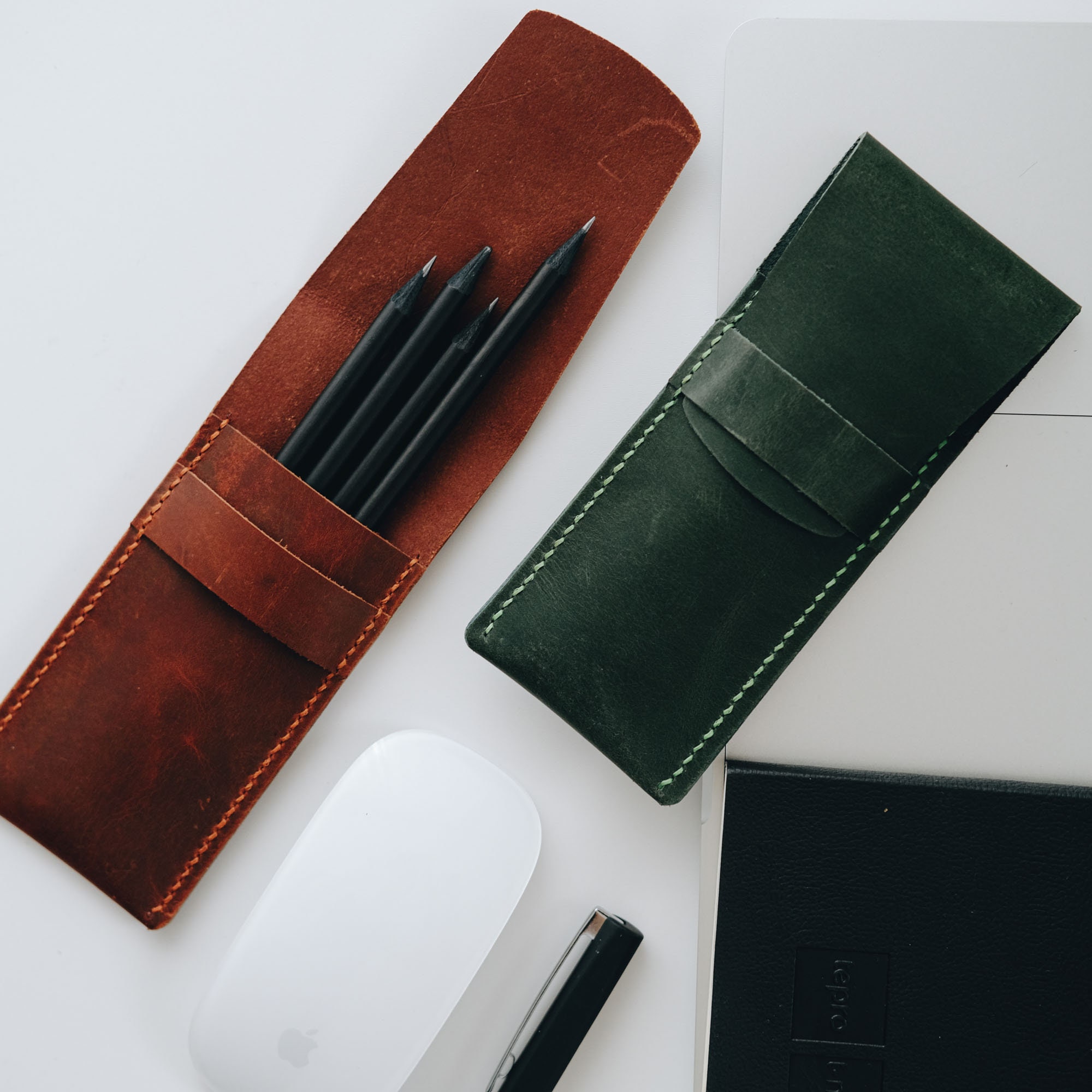 Leather Pen Case, Leather Pen Holder, Leather Pen Pouch, Leather Pen ...