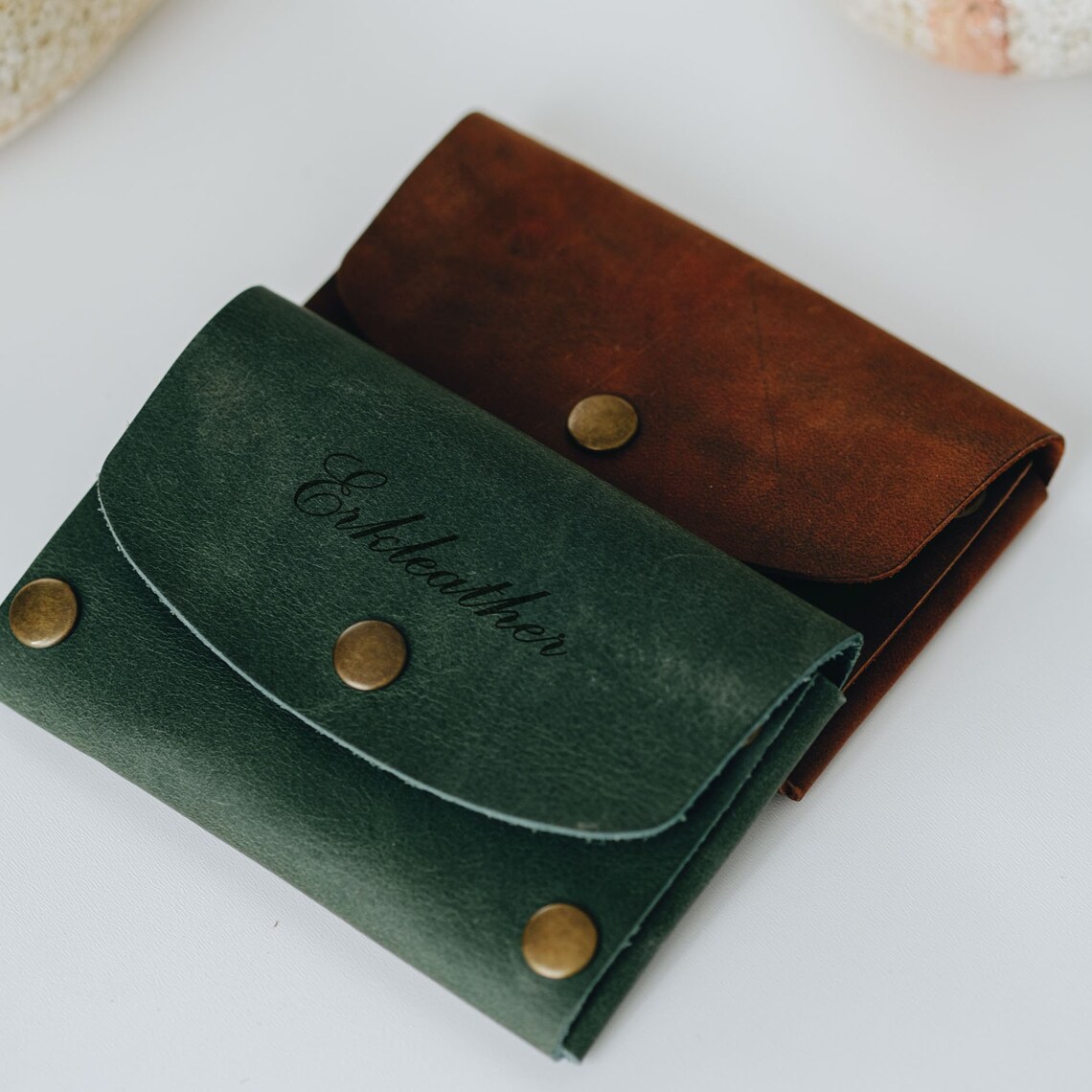 Mini Card Holder, Handmade Cardholder, Leather Card Case, Handcrafted ...