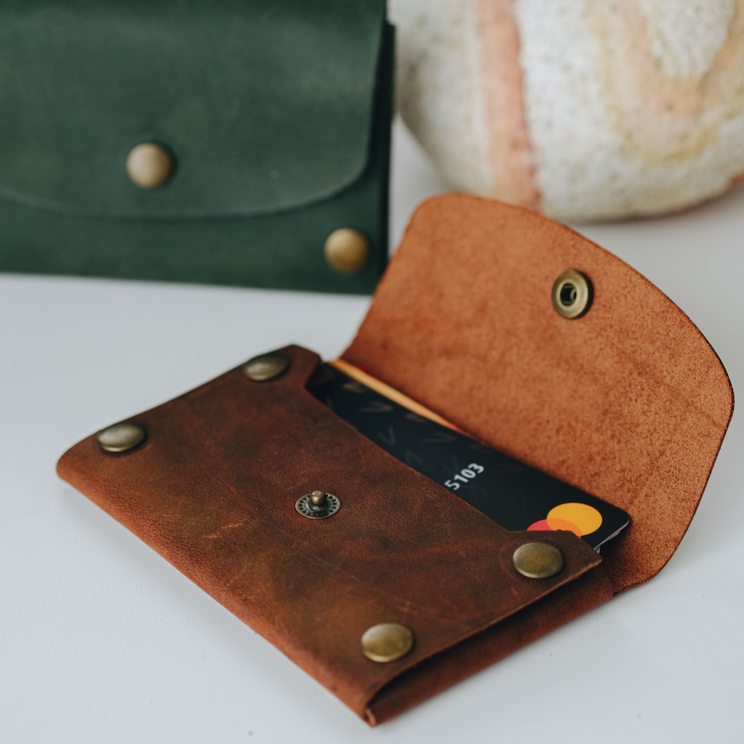 Mini Card Holder, Leather Card Holder, Leather Card Case, Handcrafted ...