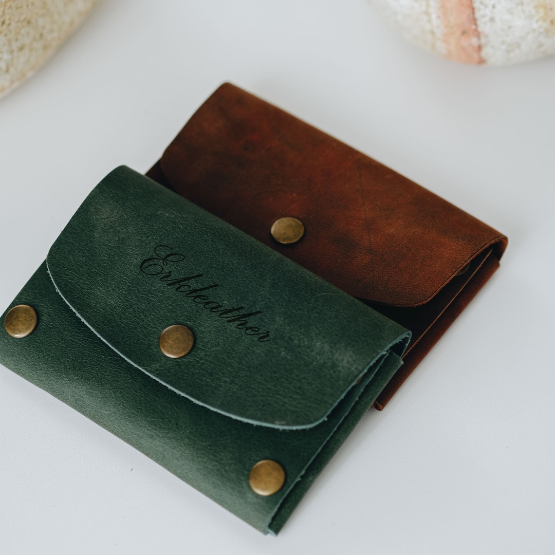 Mini Card Holder, Leather Card Holder, Leather Card Case, Handcrafted ...