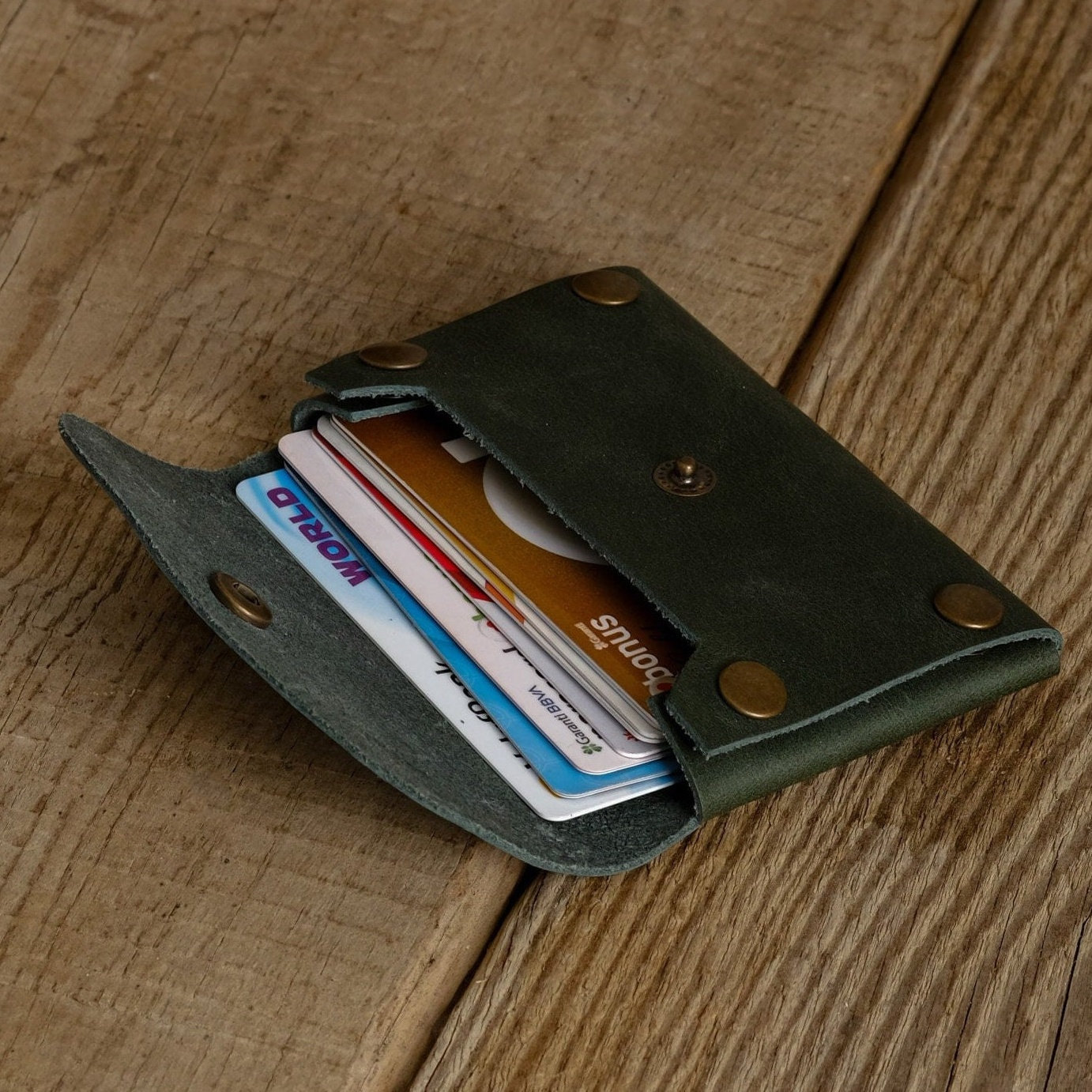 Mini Card Holder, Handmade Cardholder, Leather Card Case, Handcrafted ...