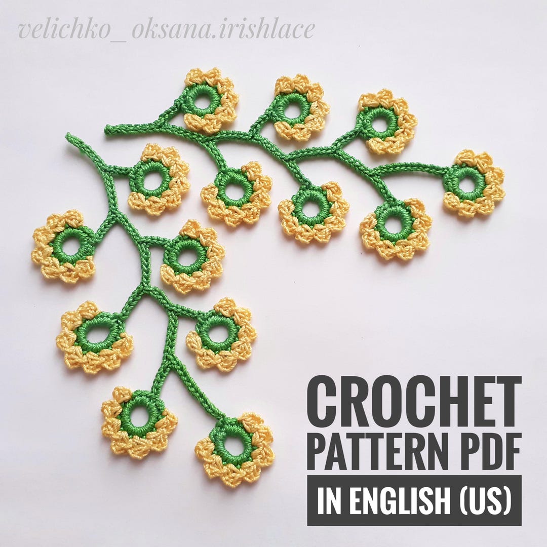 Charming Crochet Vine & Flowers Irish Lace Crochet Pattern Сrochet ...