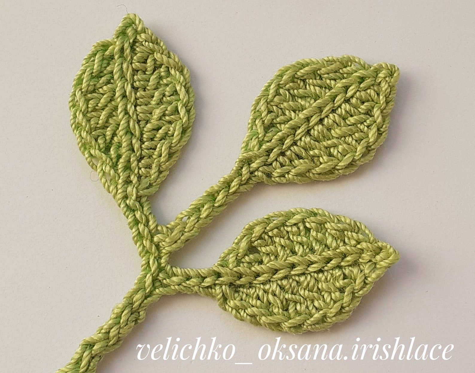 Easy Crochet Branch With Leaves Pattern Detailed Tutorial Crochet Lace Pattern Crochet Easy ...