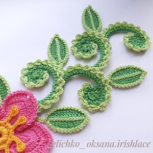 SET Irish Crochet Flower & Leaf Pattern Set Ireland Lace Motifs Easy ...
