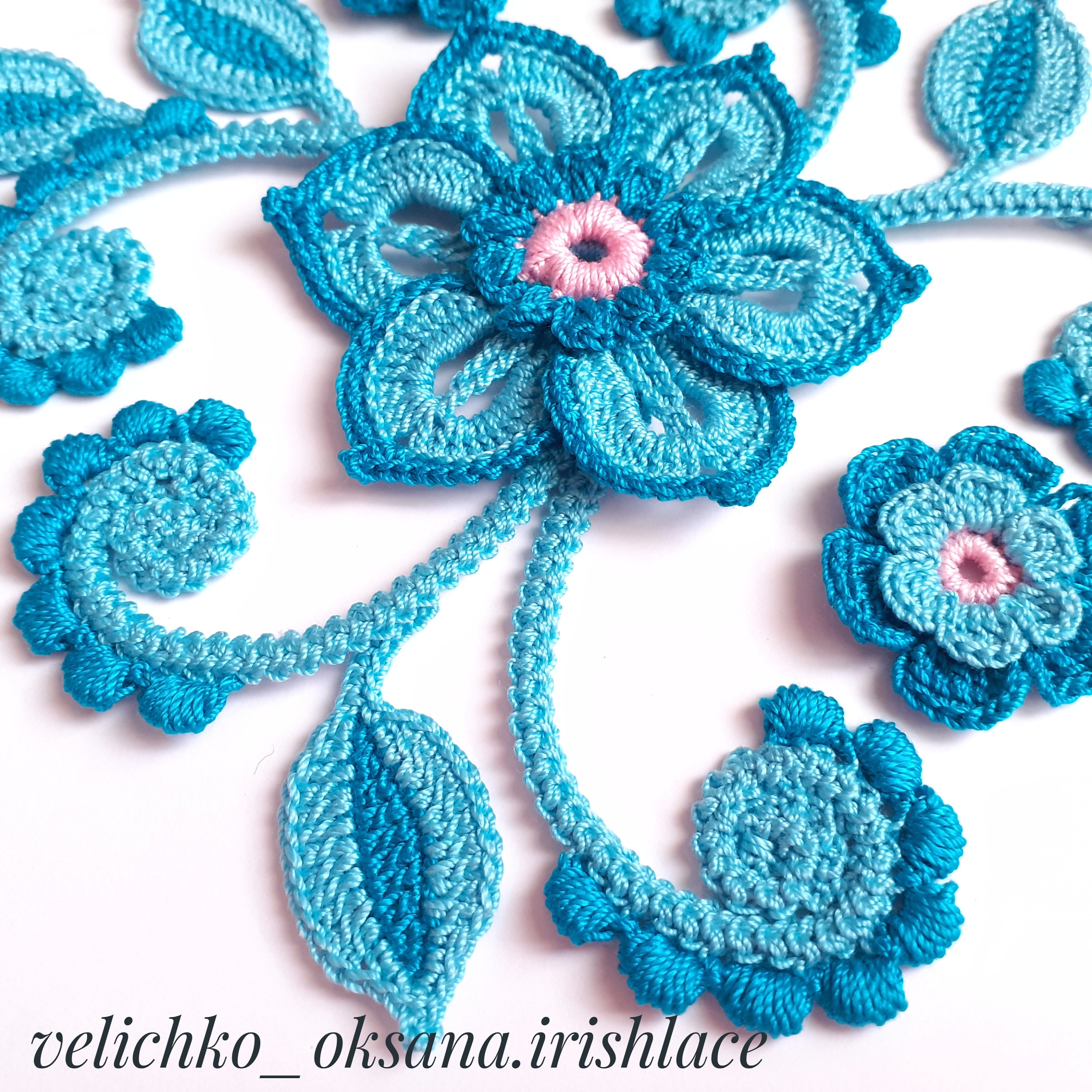 SET Irish Crochet Flower Leaf PATTERN Ireland Lace Motifs - Easy ...