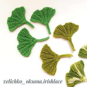Ginkgo Leaf Crochet Pattern: Irish Lace Autumn Applique (PDF Pattern ...