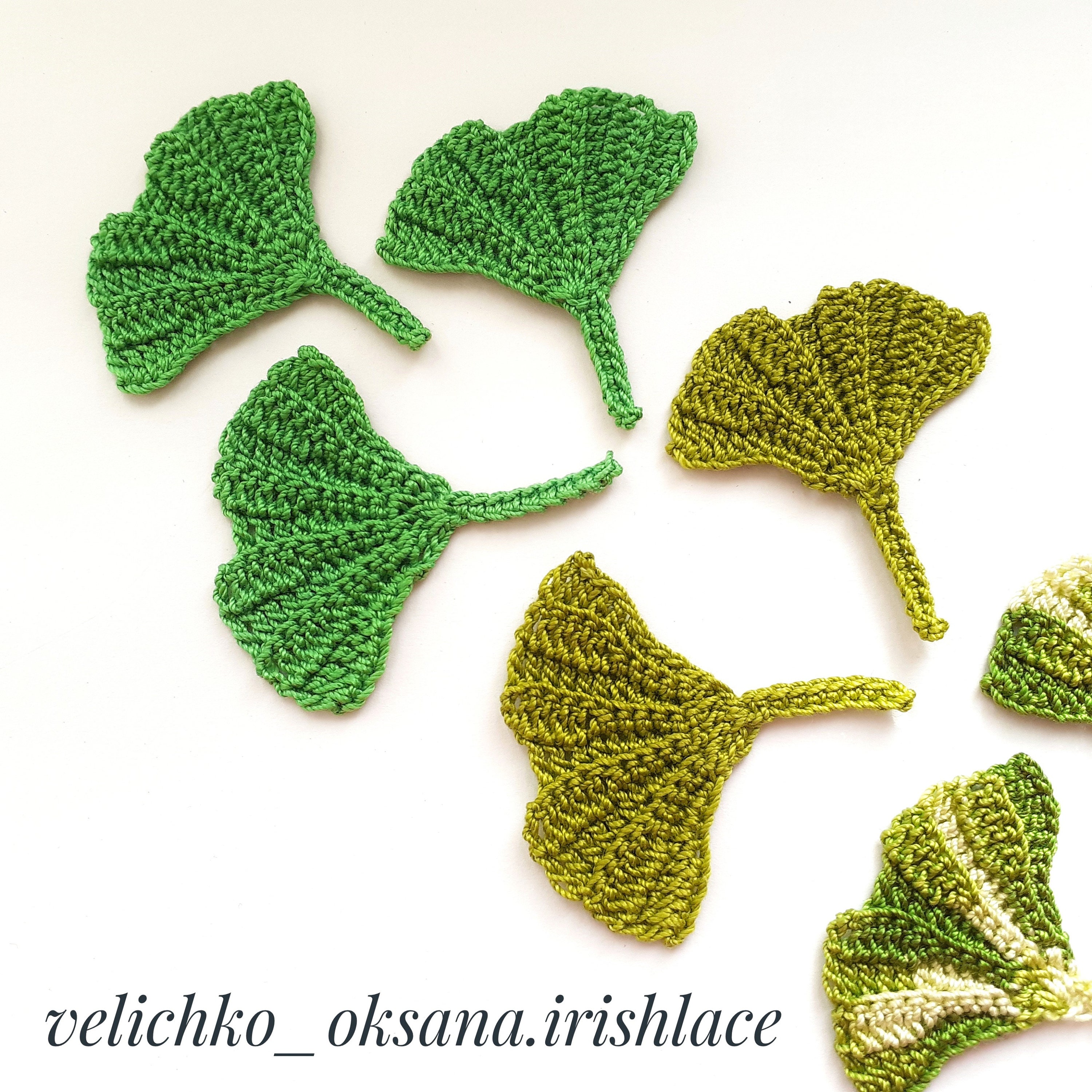 Ginkgo Leaf Crochet Pattern Irish Lace Pattern Ginkgo Leaf Including ...