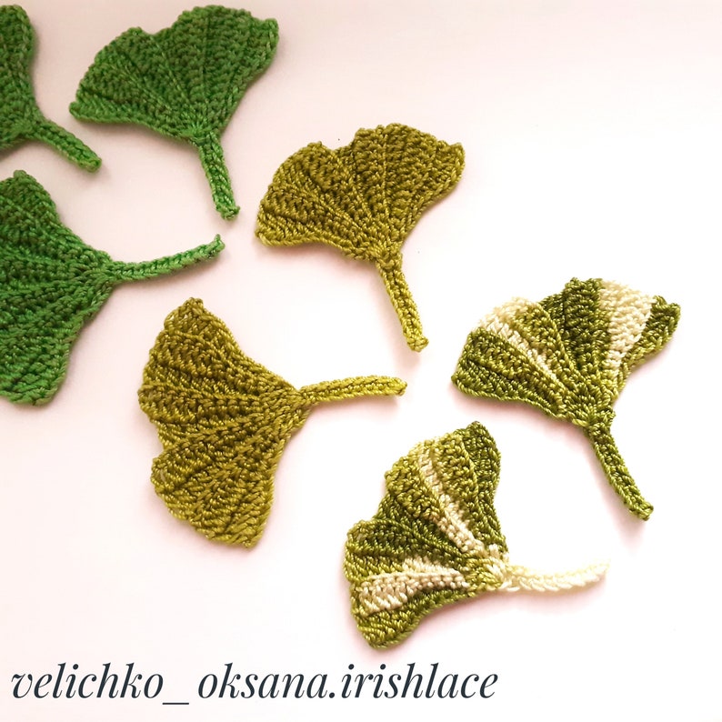 Ginkgo Leaf Crochet Pattern: Irish Lace Autumn Applique (PDF Pattern ...