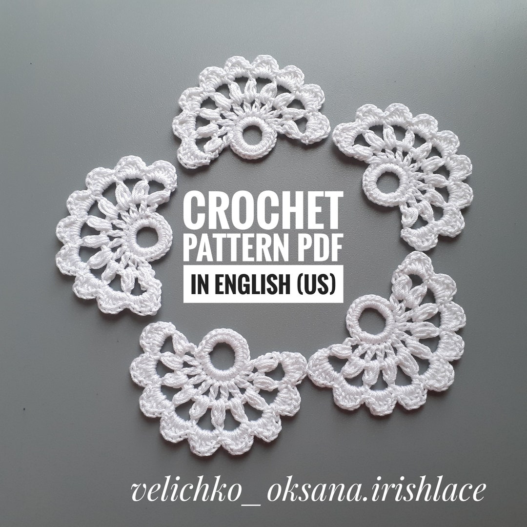 Easy Crochet Flower Pattern: Irish Lace Motif Tutorial (PDF) - Etsy