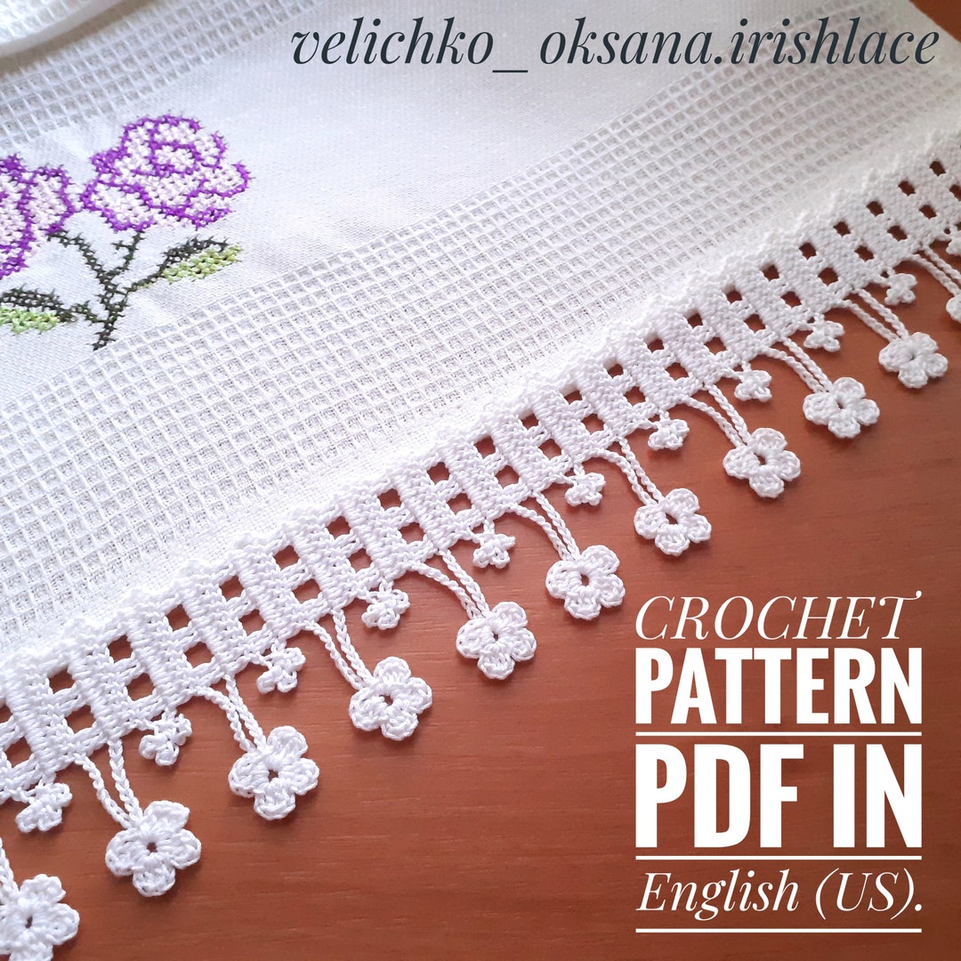 Crochet Lacy Edging Trim Border Pattern Border Crochet for Decor ...