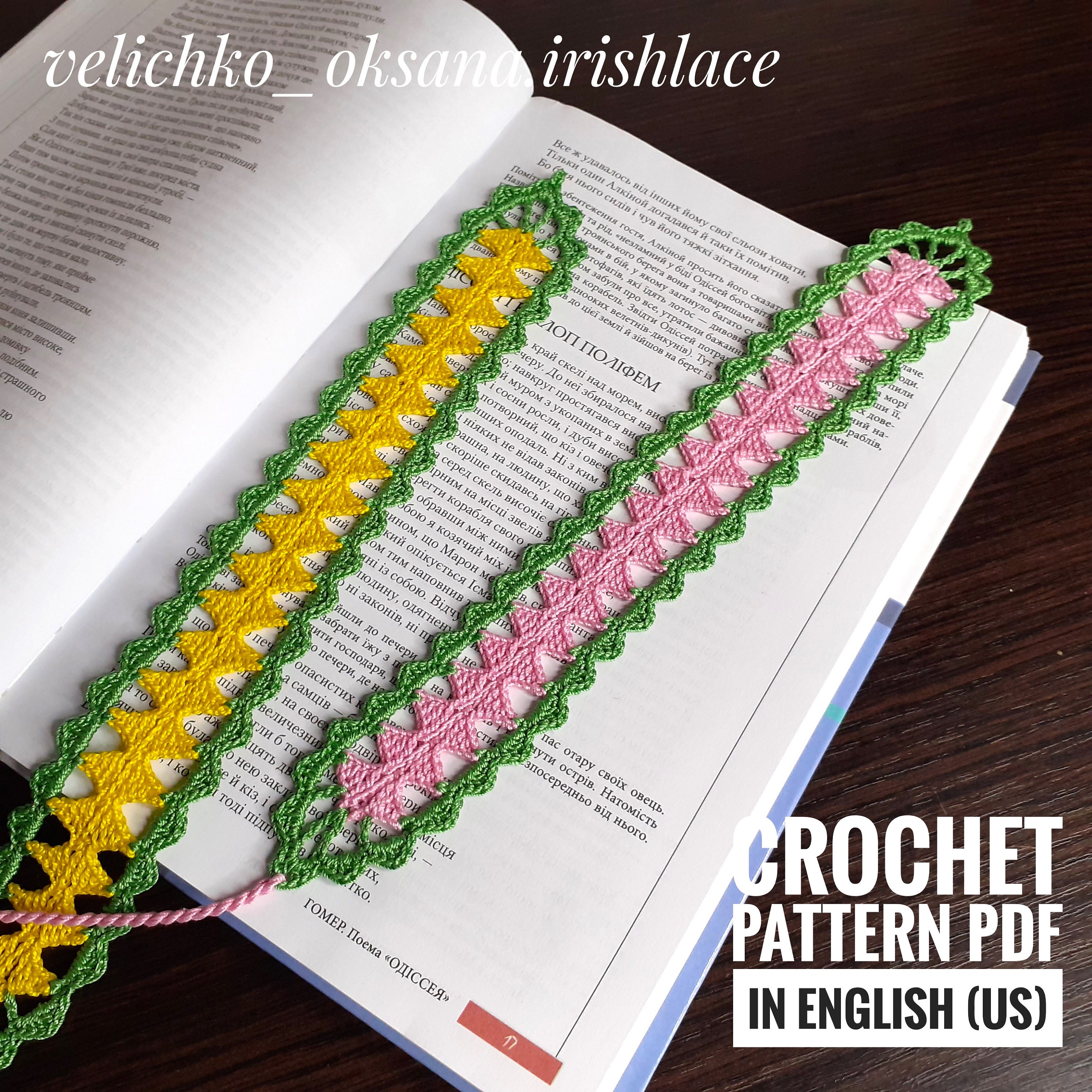 Crochet Bookmark Pattern for Beginner PDF. Colorful Crochet Bookmark ...