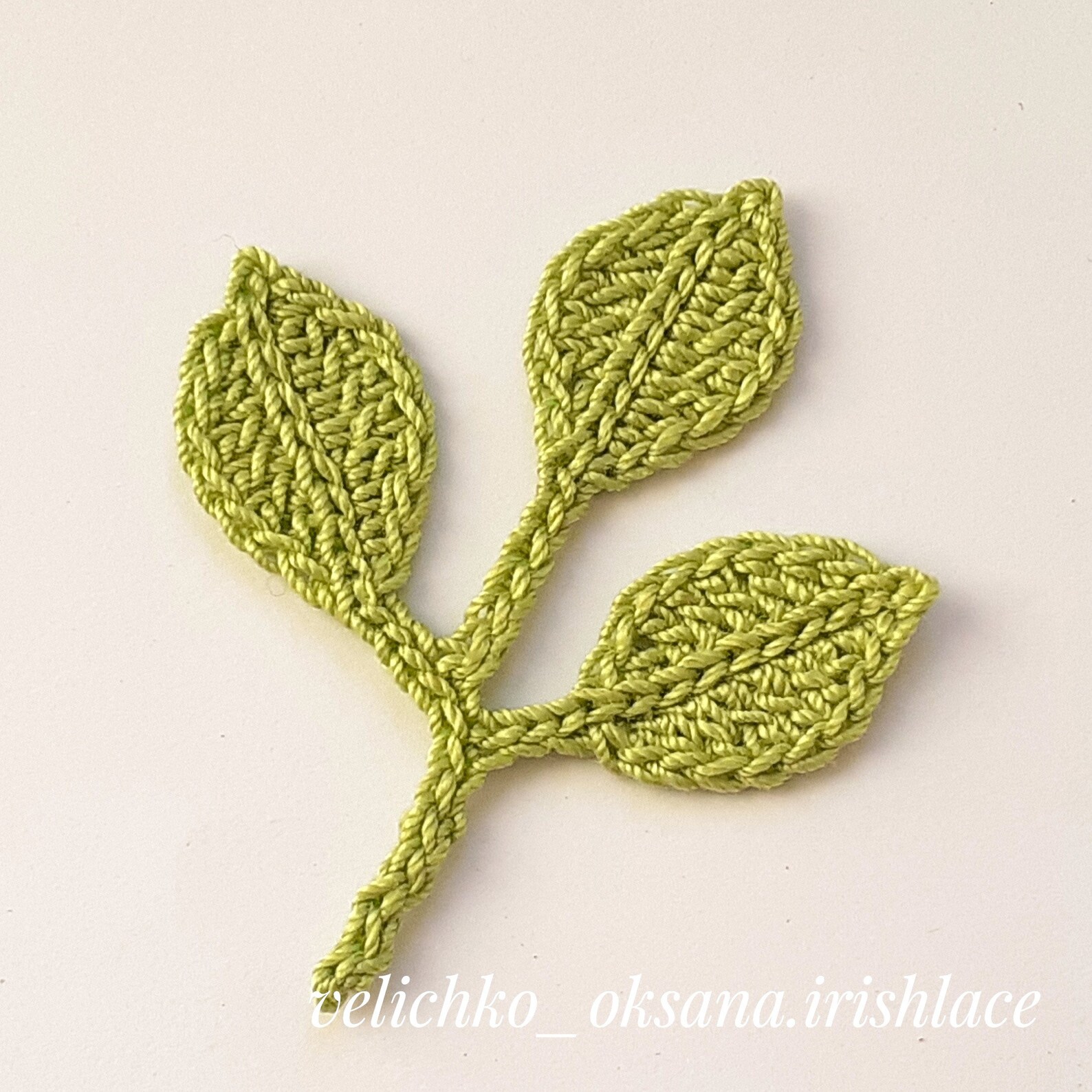 Easy Crochet Branch With Leaves Pattern Detailed Tutorial Crochet Lace ...