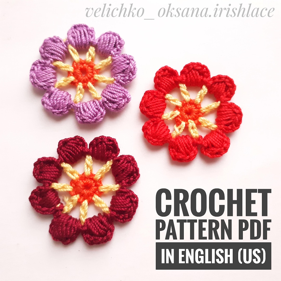 Delicate Mini Crochet Flower Pattern Instant Download Boho Crochet ...