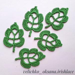 SET CROCHET PATTERN Leaf Irish Crochet Leaves Pattern Сrochet Motifs ...