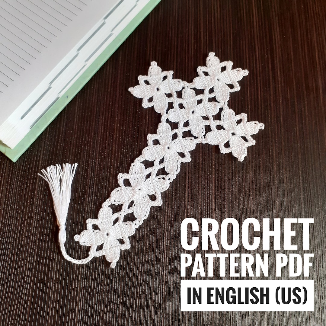 Cross Bookmark PDF Crochet Pattern Easter Cross Bookmark Easter Gift ...