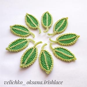 SET CROCHET PATTERN Leaf Irish Crochet Leaves Pattern Сrochet Motifs ...
