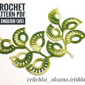 Crochet Branch Pattern. Crochet Twig Tutorial. Crochet Tutorial PDF Irish Lace Crochet Pattern ...