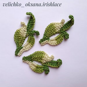 SET CROCHET PATTERN Leaf Irish Crochet Leaves Pattern Сrochet Motifs ...