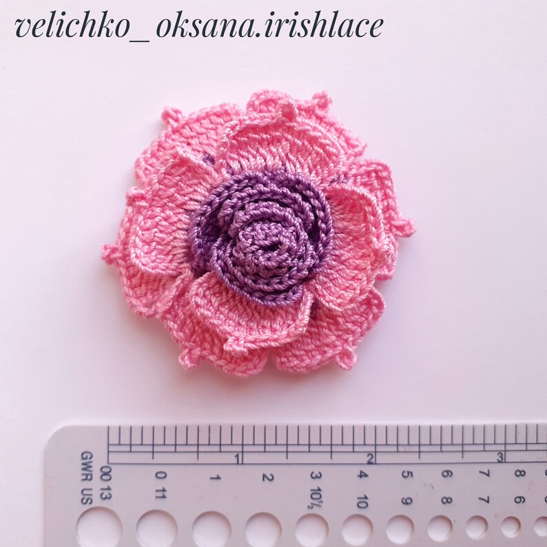 Easy Crochet Rose Pattern: Irish Lace Flower Applique (PDF Pattern) - Etsy