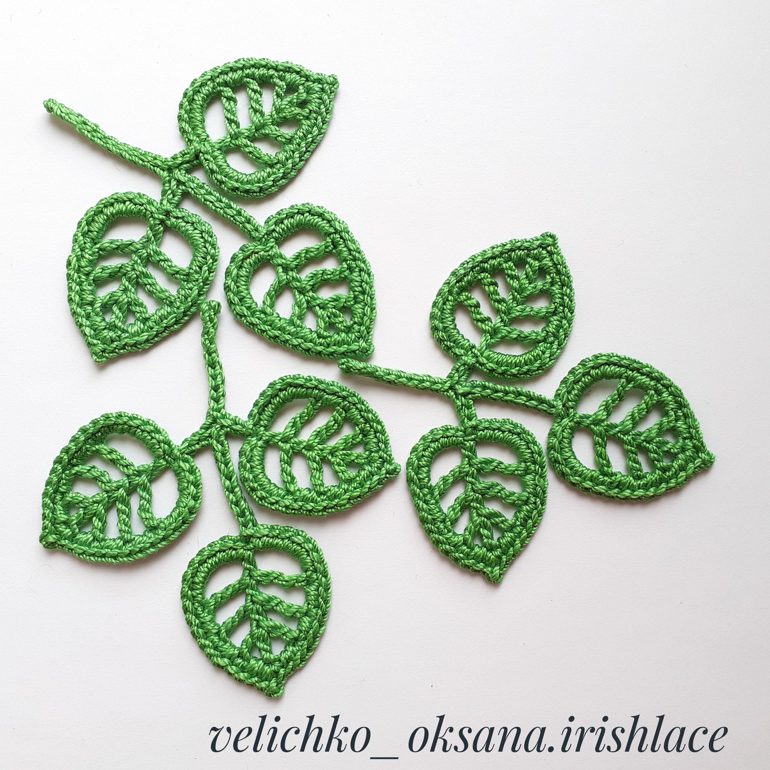 Crochet Leaf Branch Pattern: Irish Lace Vine Tutorial (PDF) - Etsy