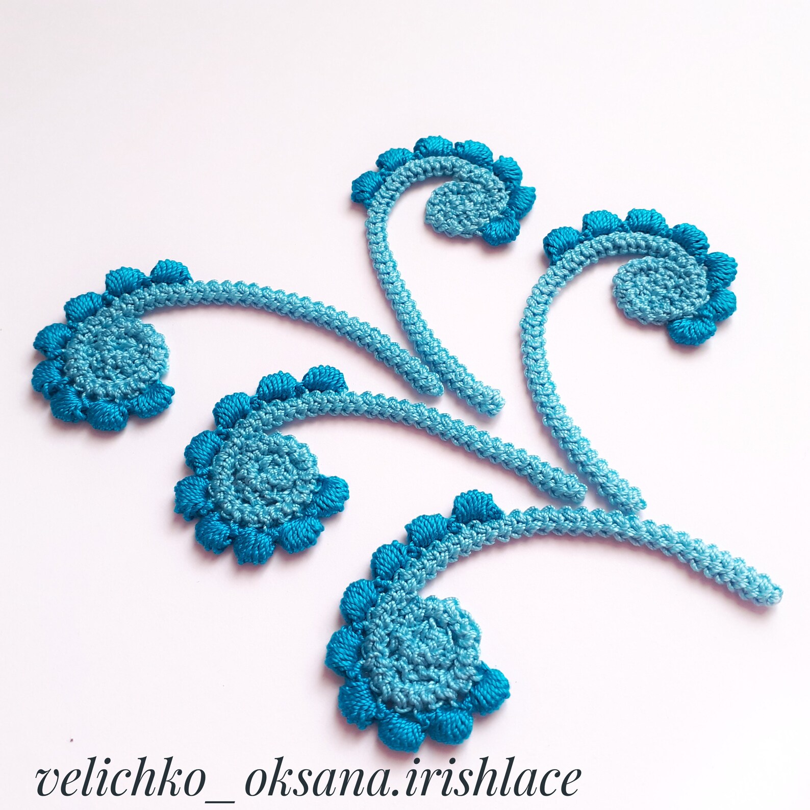 SET Irish Crochet Flower Leaf PATTERN Ireland Lace Motifs - Easy ...