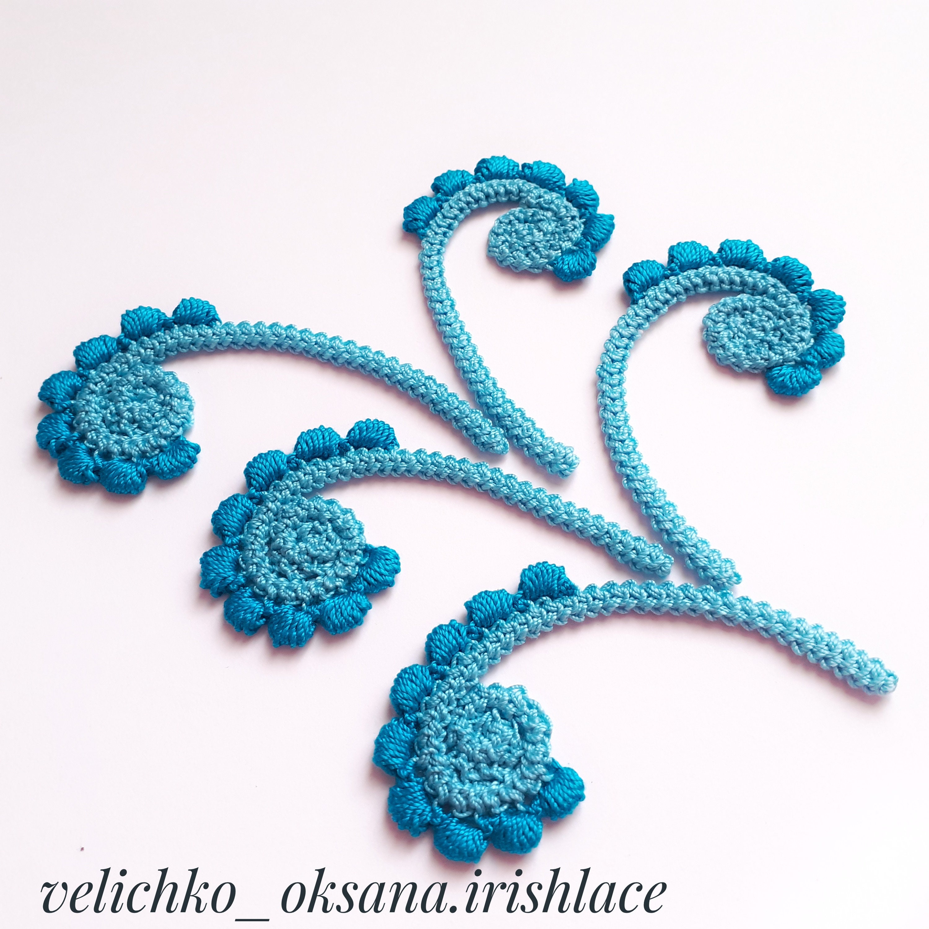 SET Irish Crochet Flower Leaf PATTERN Ireland Lace Motifs Easy Crochet ...