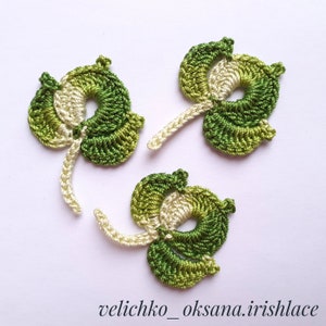 SET CROCHET PATTERN Leaf Irish Crochet Leaves Pattern Сrochet Motifs ...