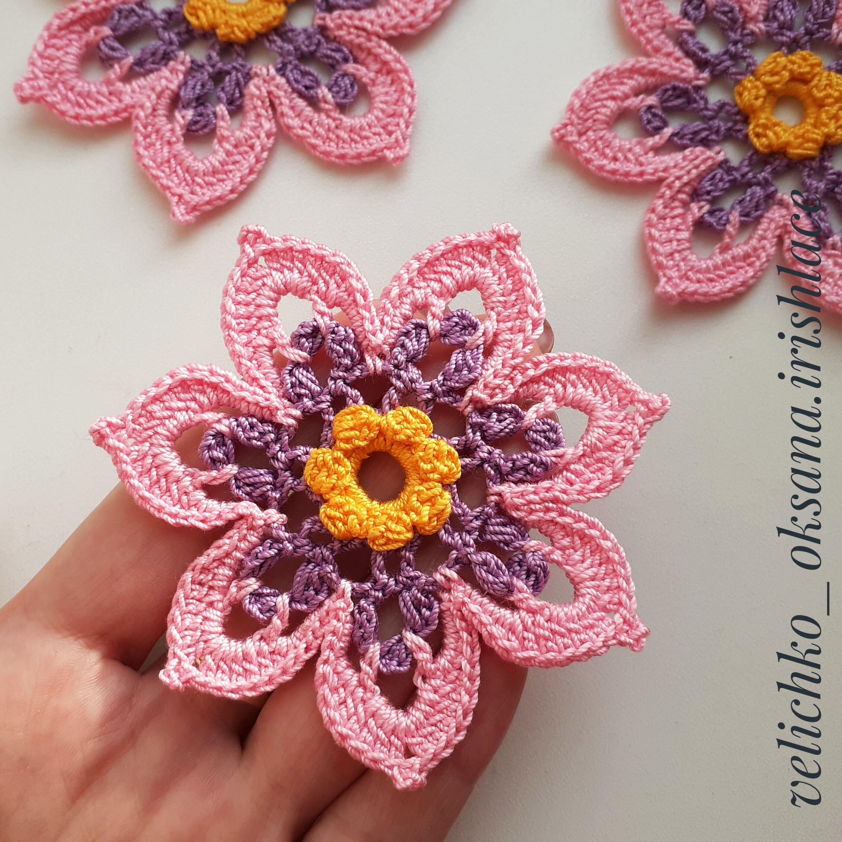 Beautiful Crochet Flower Pattern Lace Flowers Pattern Motifs Floral for ...