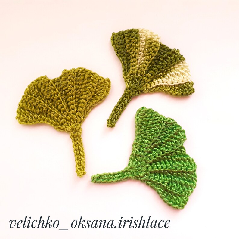 Ginkgo Leaf Crochet Pattern: Irish Lace Autumn Applique (PDF Pattern ...