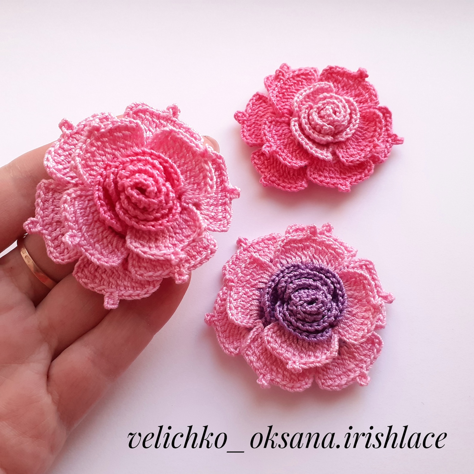 Easy Crochet Roses Patterns Crochet Rose Pattern Crochet Flower Pattern ...