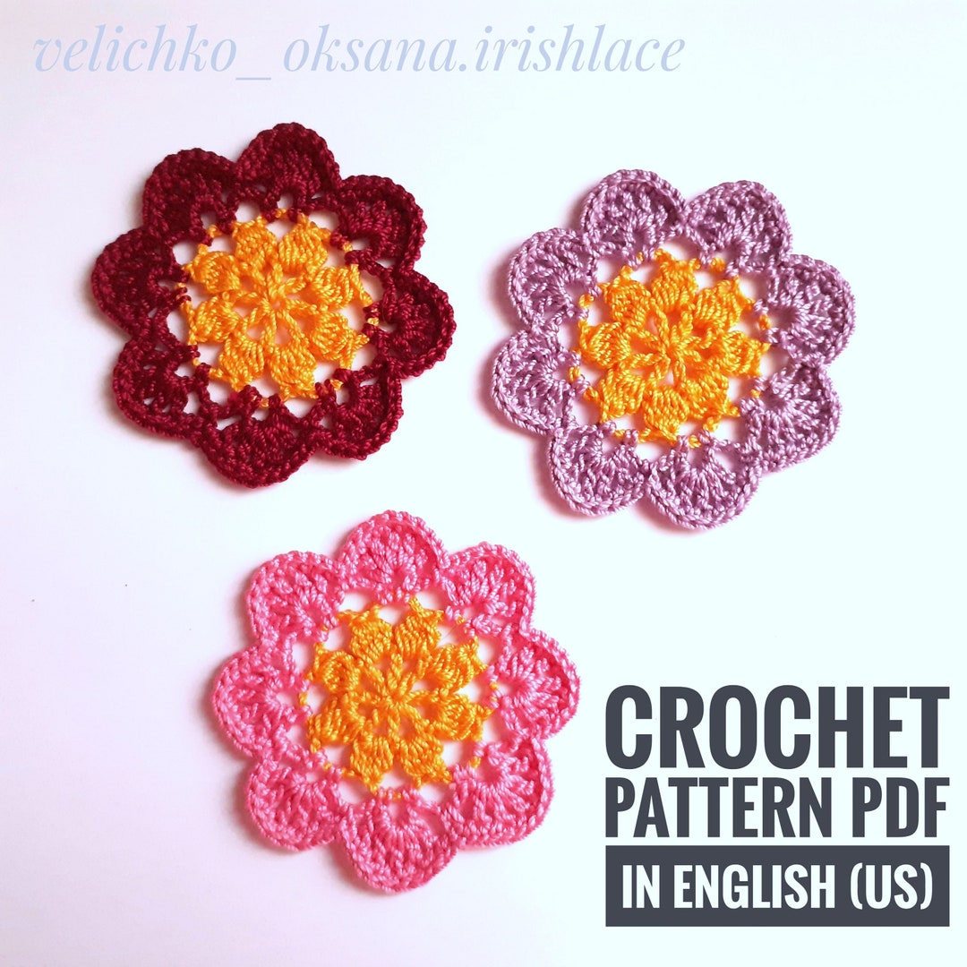 DIY Irish Crochet Pattern Flower Tutorial Simple Mini Crochet Flower ...