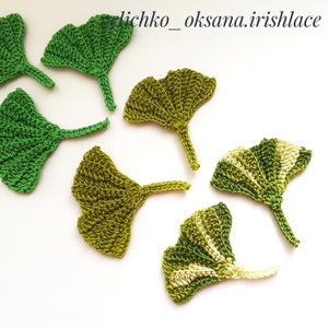 Ginkgo Leaf Crochet Pattern: Irish Lace Autumn Applique (PDF Pattern ...