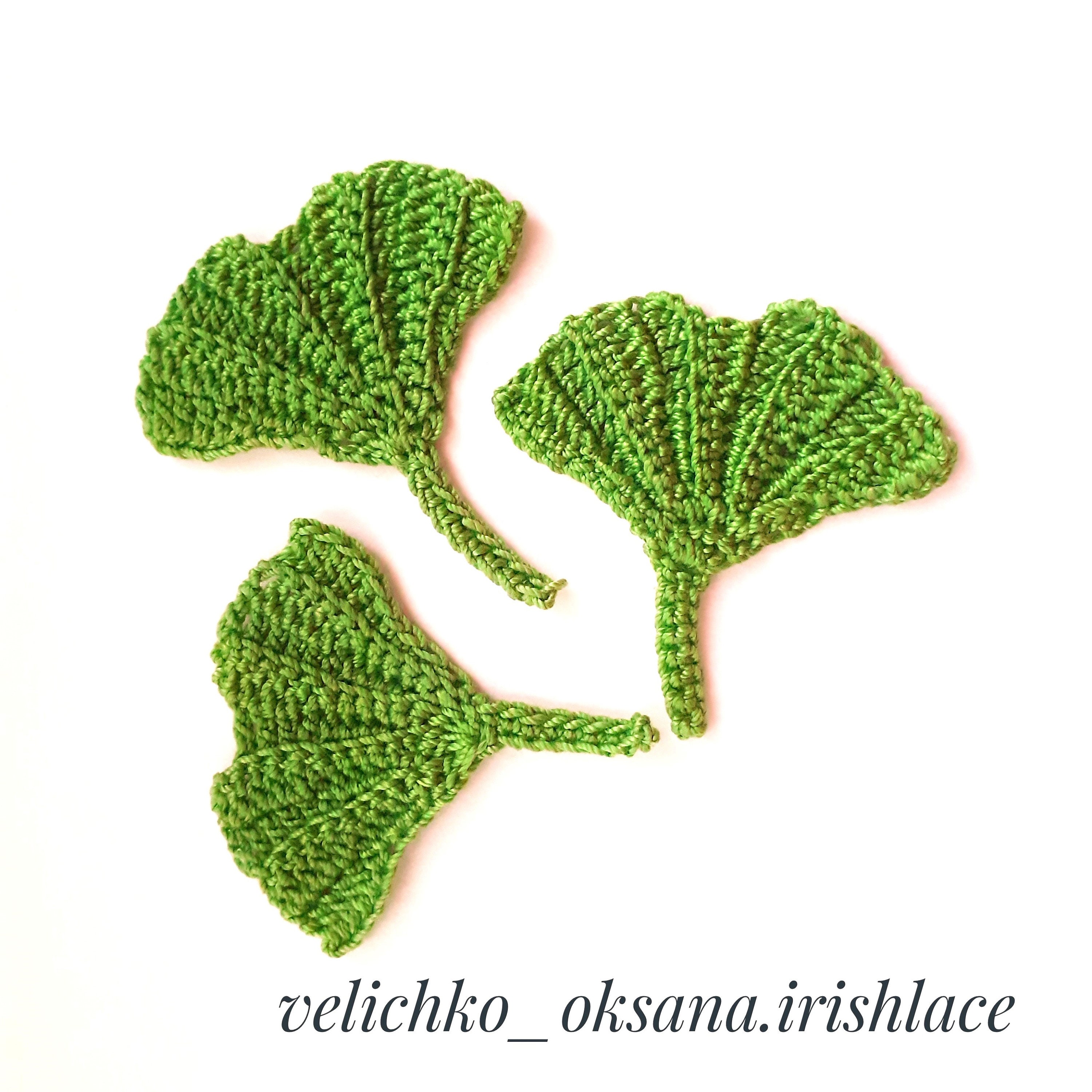 Ginkgo Leaf Crochet Pattern: Irish Lace Autumn Applique (PDF Pattern ...