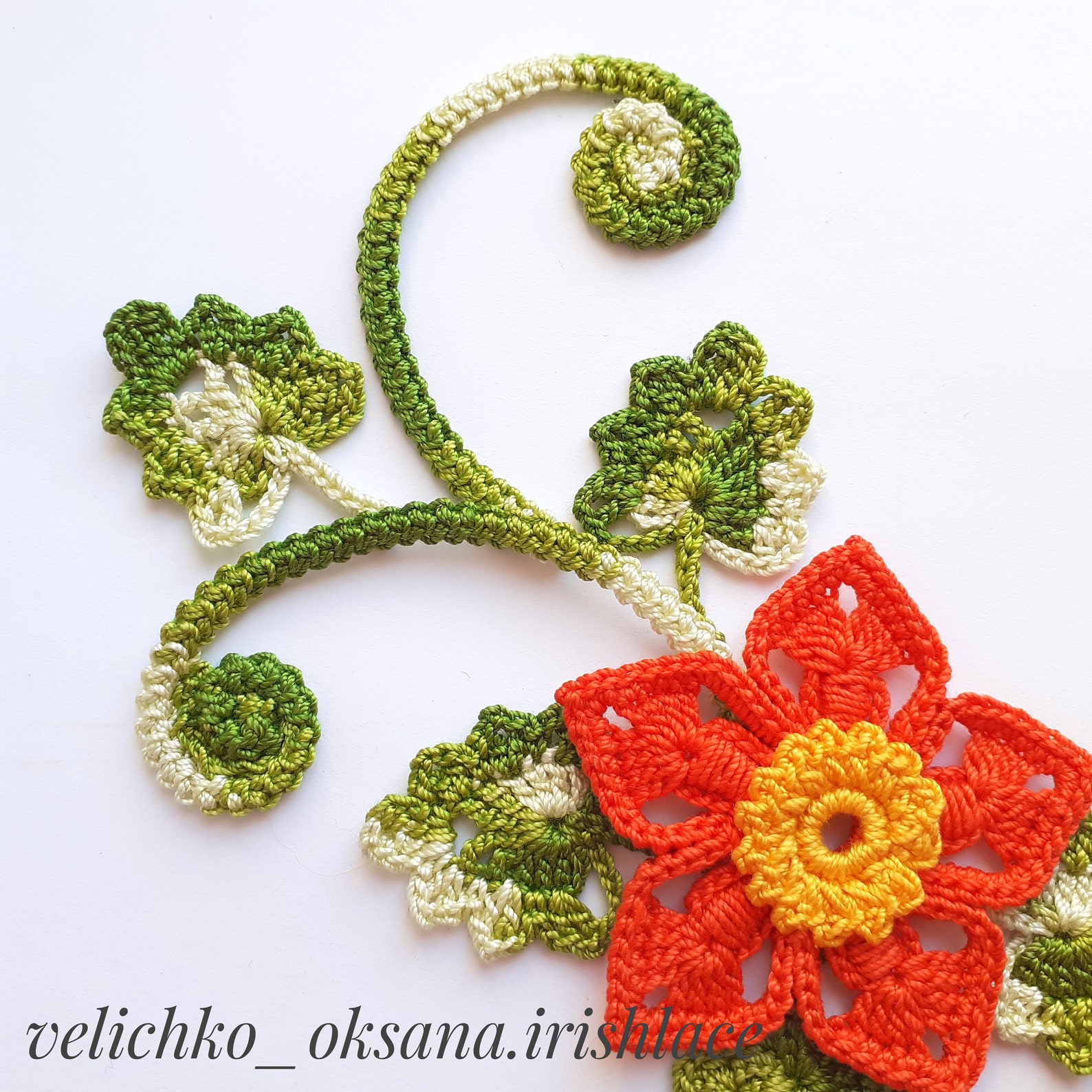SET Irish Crochet Flower Leaf PATTERN Ireland Lace Motifs Easy Crochet ...