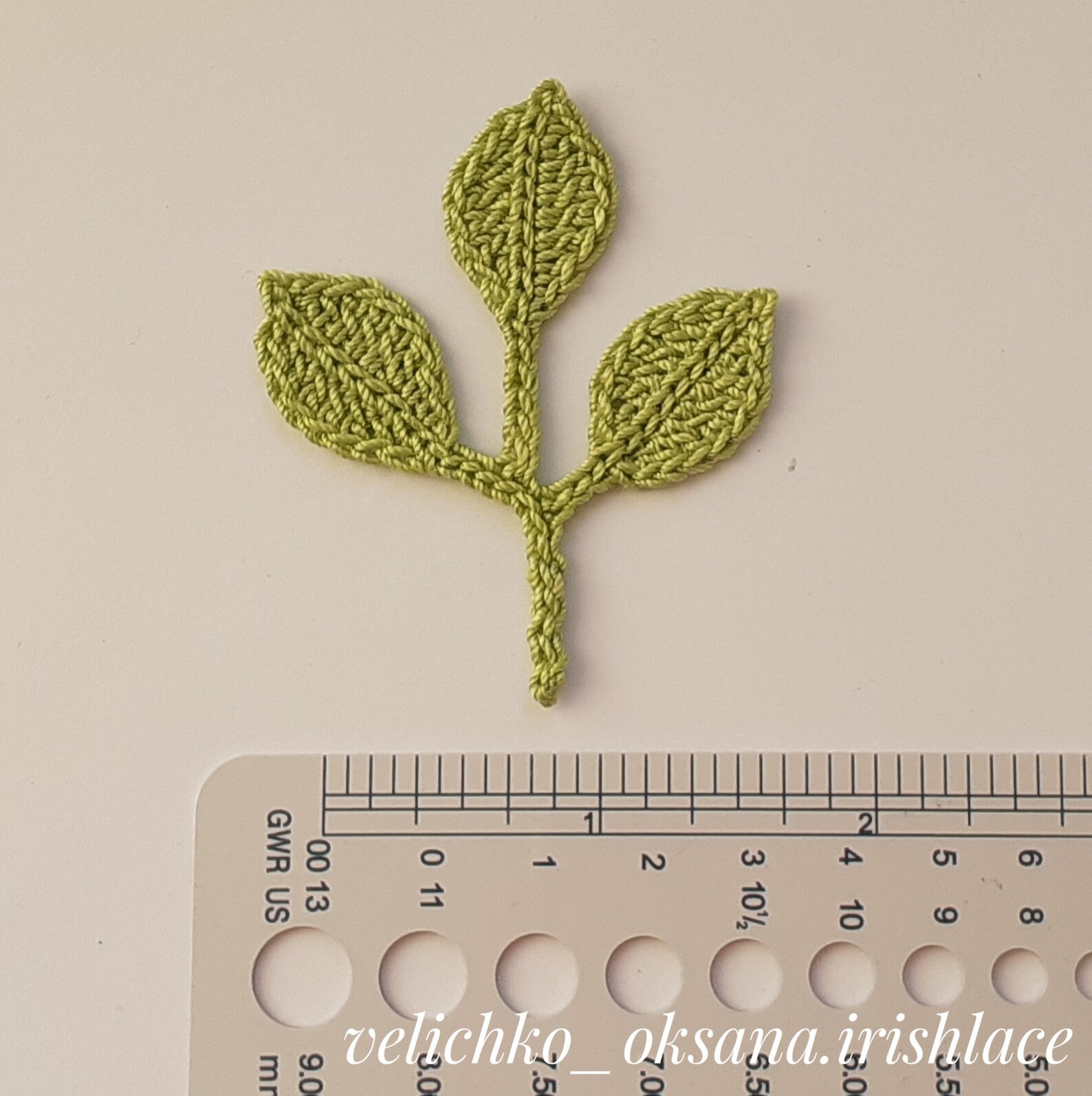 Easy Crochet Branch With Leaves Pattern Detailed Tutorial Crochet Lace ...
