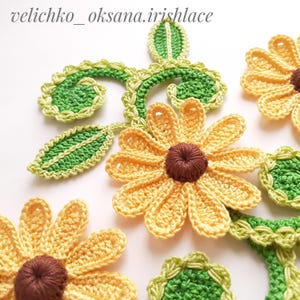 SET Irish Crochet Flower Leaf PATTERN Ireland Lace Motifs - Easy ...