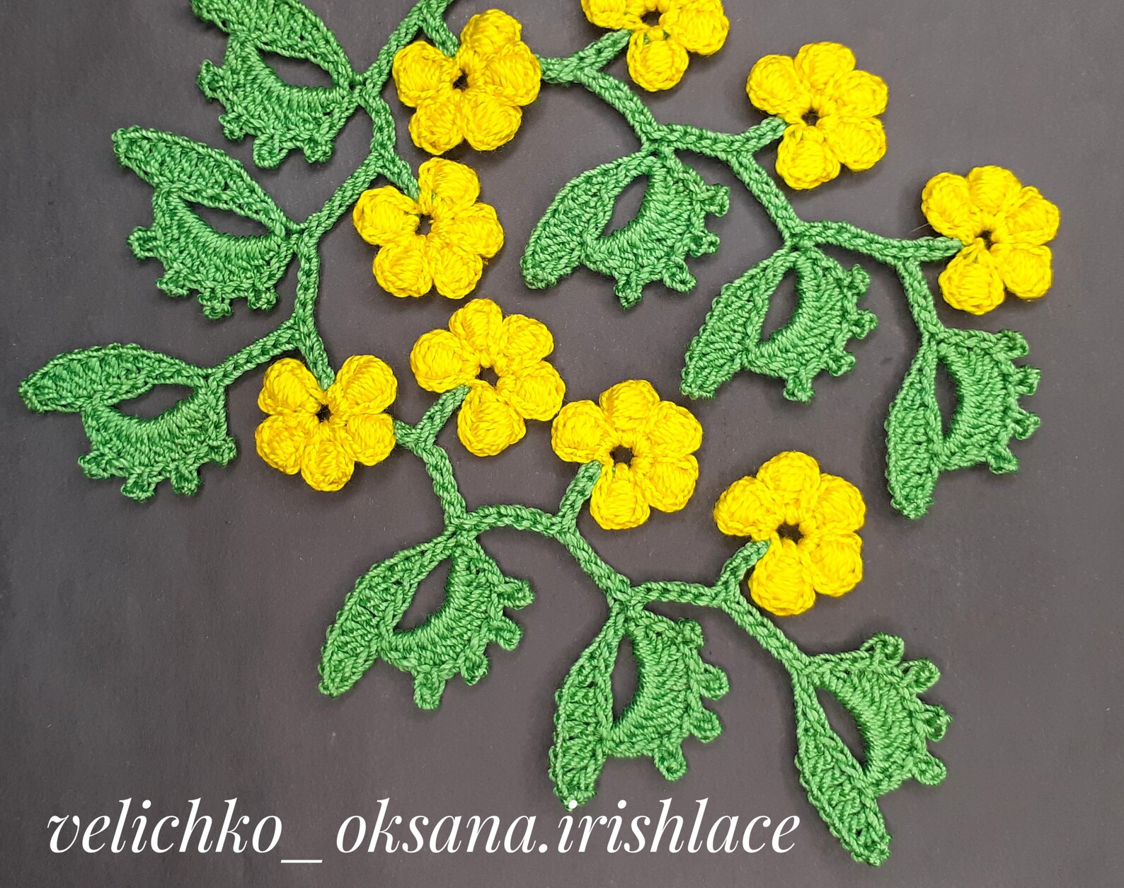 Crochet Branch of Leaves and Flowers Crochet Tutorial PDF Irish Lace ...