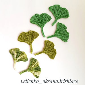 Ginkgo Leaf Crochet Pattern Irish Lace Pattern Ginkgo Leaf Including ...