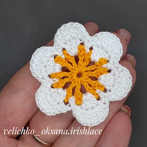 Irish Lace Crochet Flower Pattern: Antique Motif Applique (PDF Pattern ...