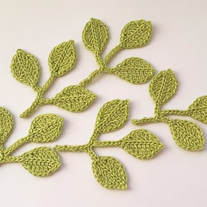 Easy Crochet Branch With Leaves Pattern Detailed Tutorial Crochet Lace ...