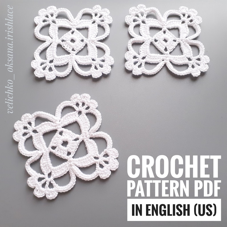 Crochet Openwork Square Pattern: Step-by-step Photo Tutorial (PDF ...