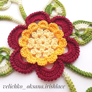 SET Irish Crochet Flower Leaf PATTERN Ireland Lace Motifs - Easy ...