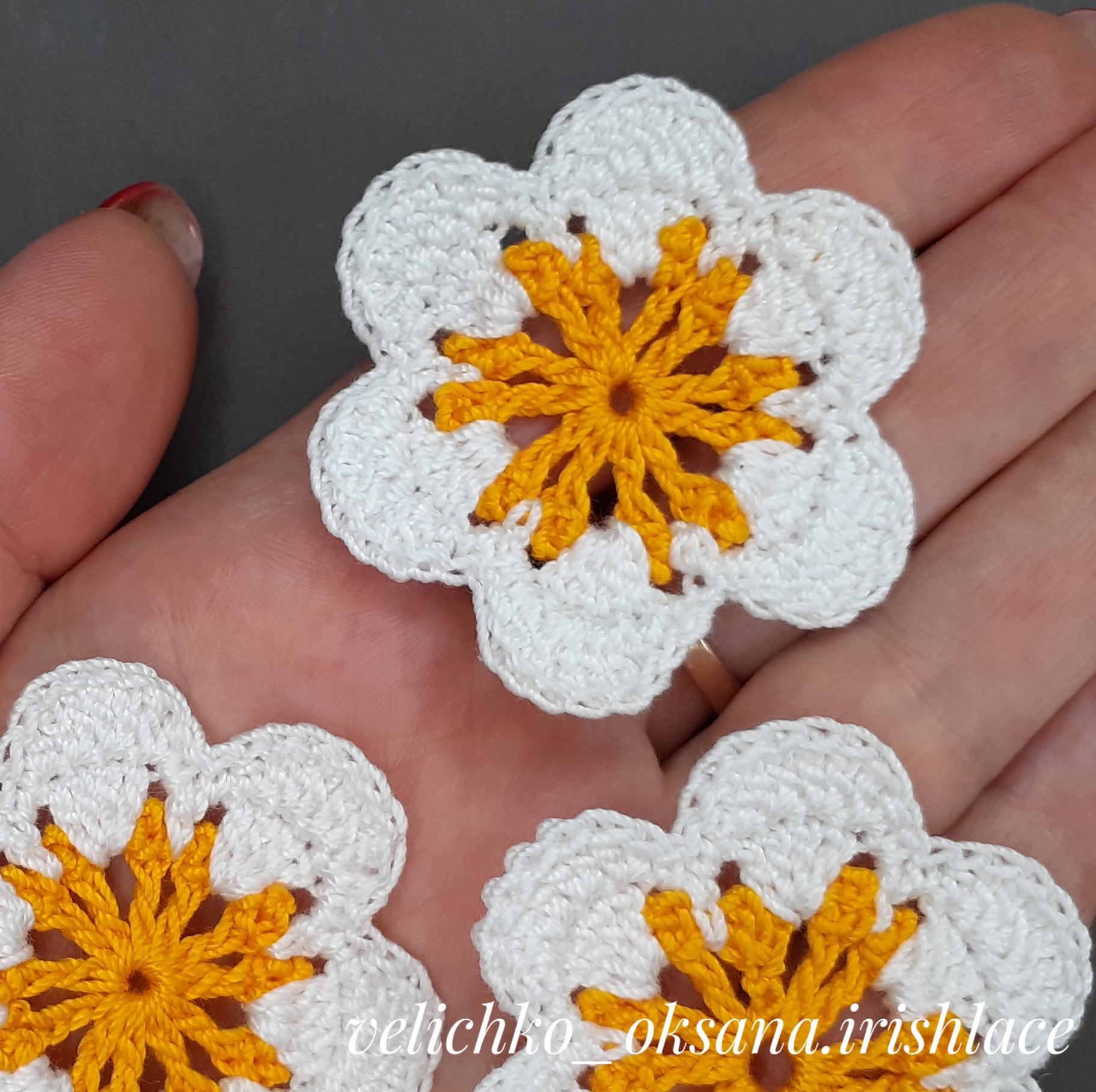 Irish Lace Crochet Flower Pattern: Antique Motif Applique (PDF Pattern ...