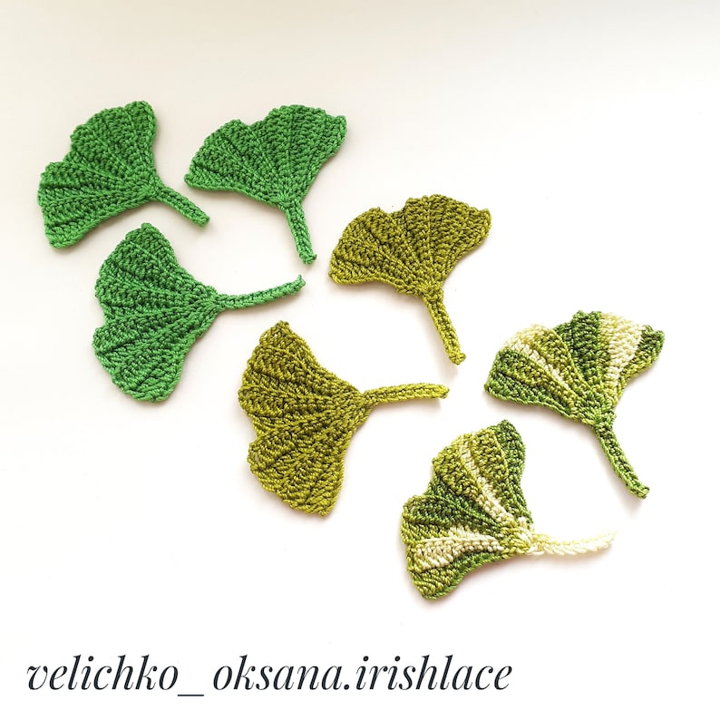 Ginkgo Leaf Crochet Pattern: Irish Lace Autumn Applique (PDF Pattern ...