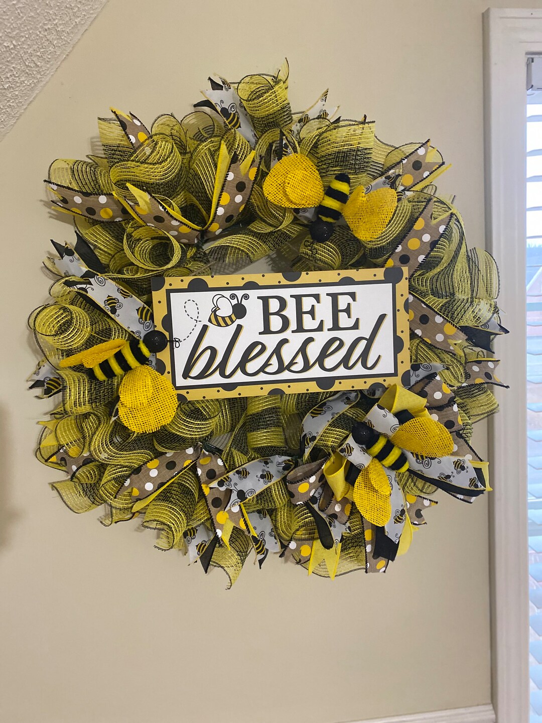 Bee Blessed Theme Wreath - Etsy